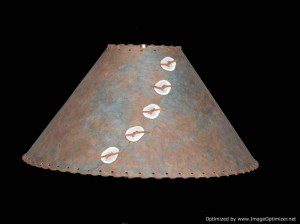 Blue and Rust Lamp Shade - Rustic Artistry