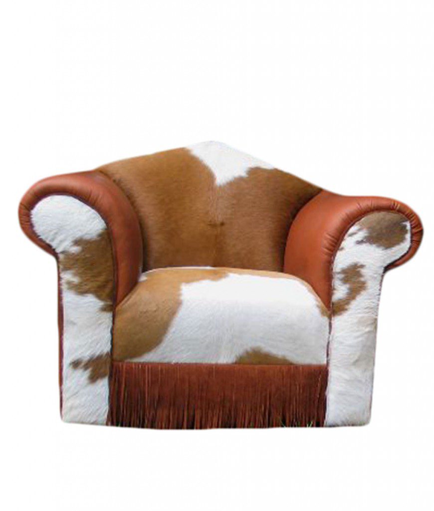 Cowhide armchair store