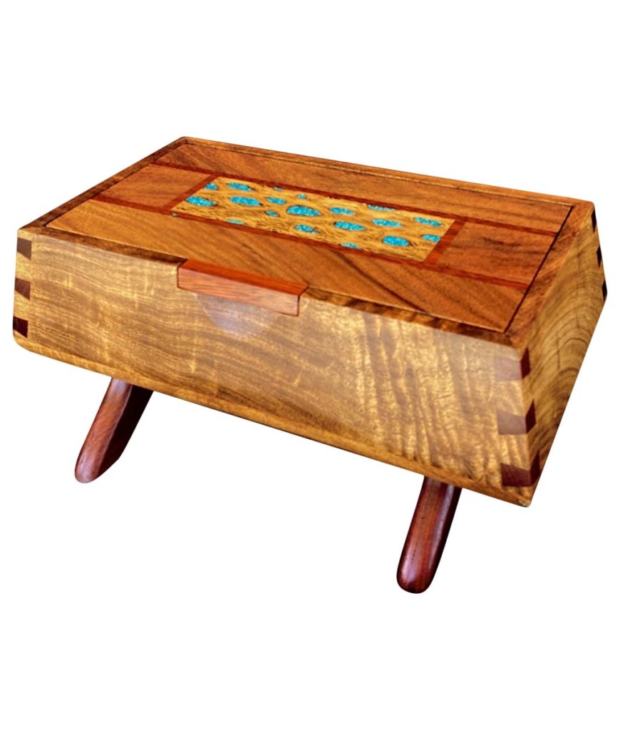 Wood Marquetry Keepsake Box - Rustic Artistry