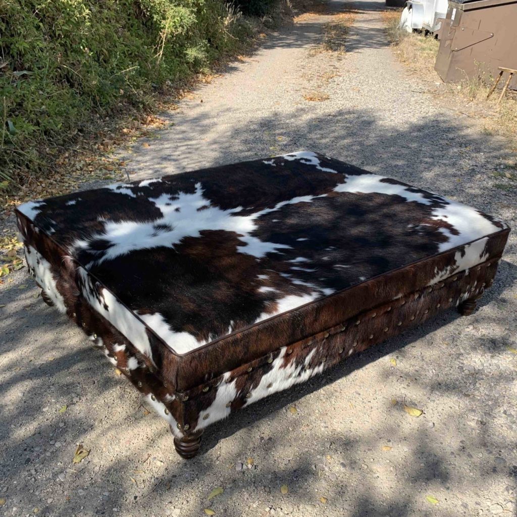 Cowhide Ottoman Coffee Table - Made to Any Size You Need