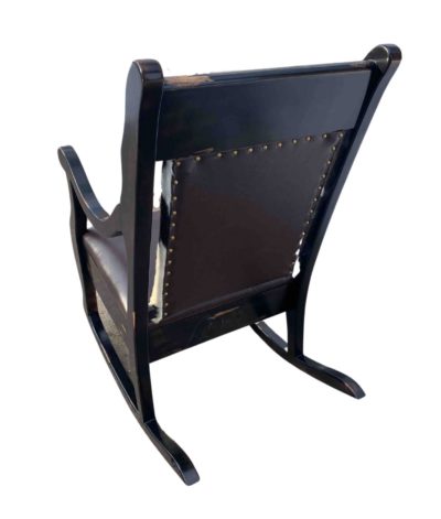 Leather and Cowhide Rocking Chair - Western Rocking Chair