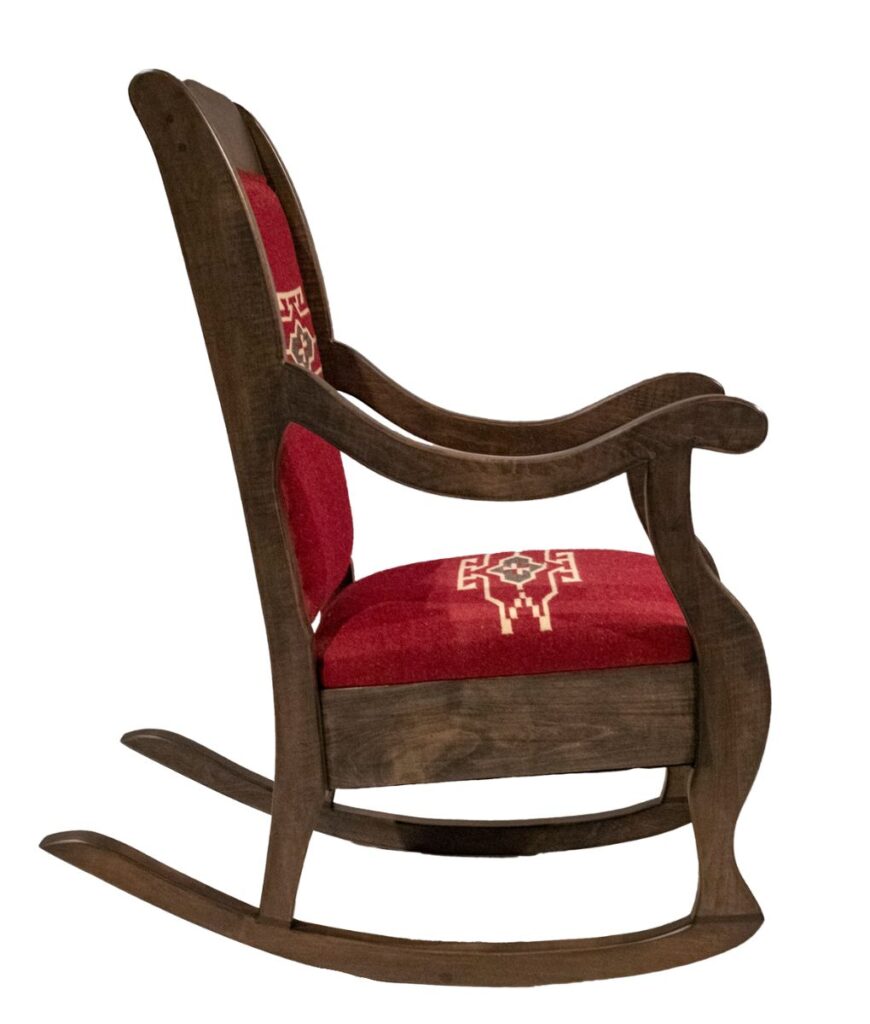Wood Frame Rocking Chair with Handwoven Chimayo Seat