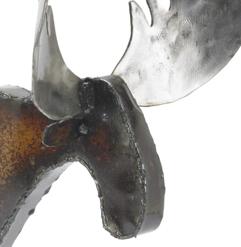 Standing Moose Metal Tabletop Sculpture - Rustic Artistry