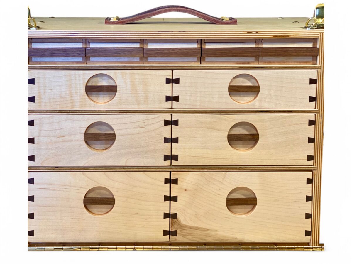 Portable Fly Tying Cabinet - Handcrafted Wood