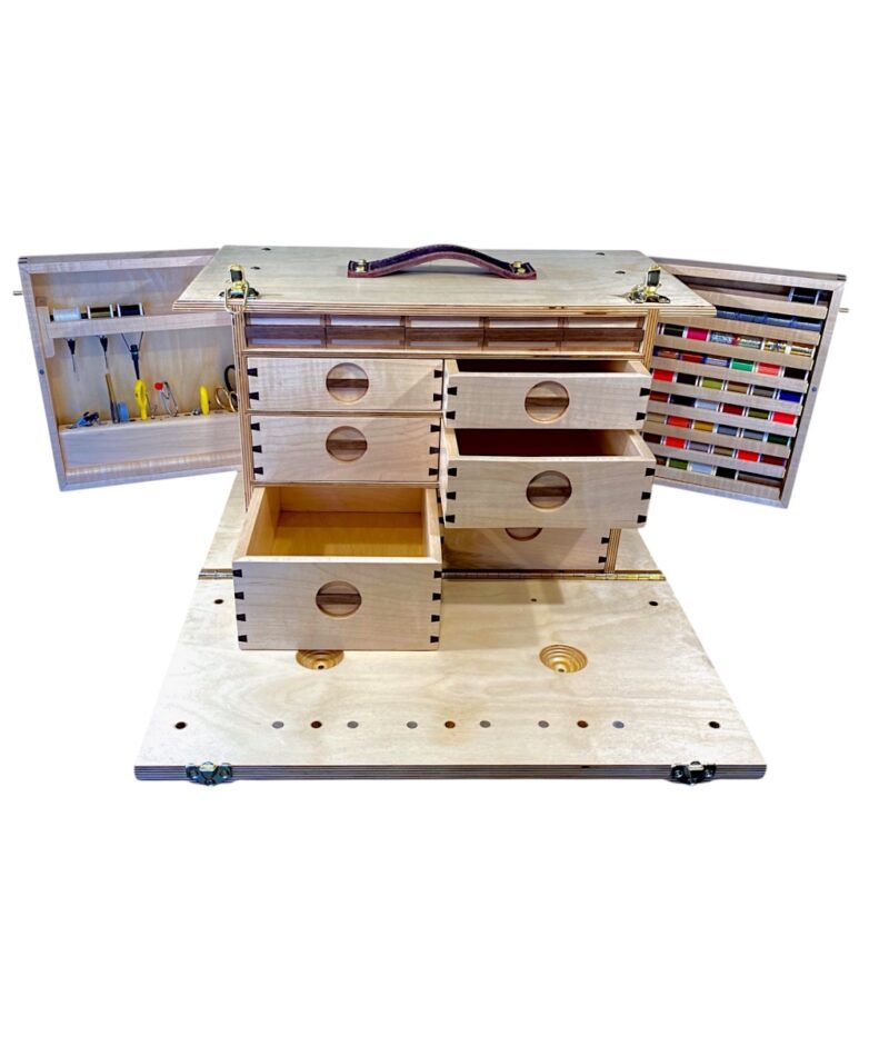 Portable Fly Tying Cabinet - Handcrafted Wood